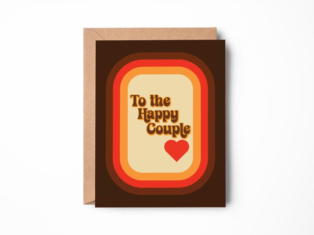 Retro Wedding Card| to the Happy Couple | 60’s – 70’s Style Card ...