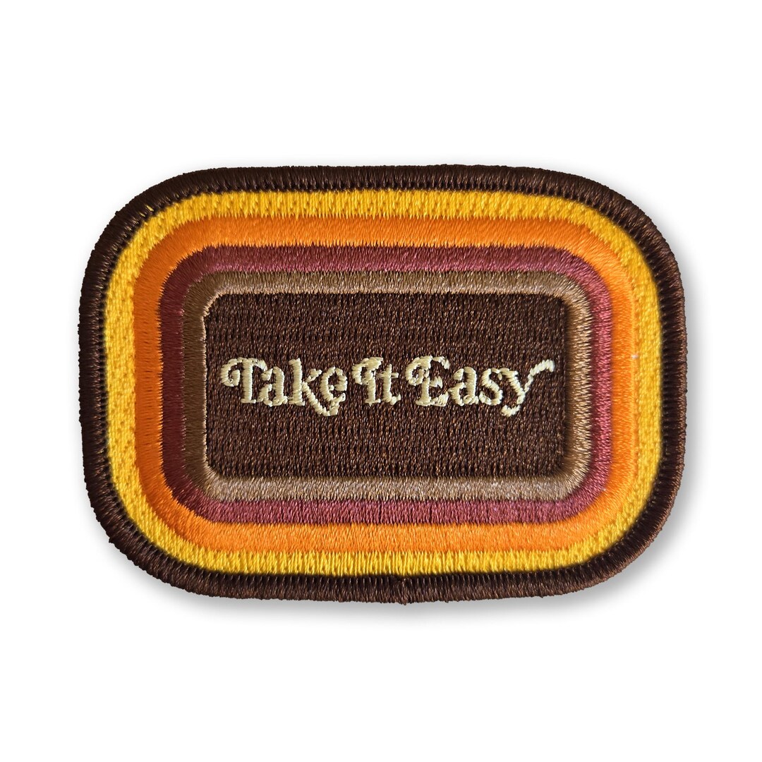 Take It Easy Embroidered Patch | Gigi Thomas Designs | Retro | 70's ...