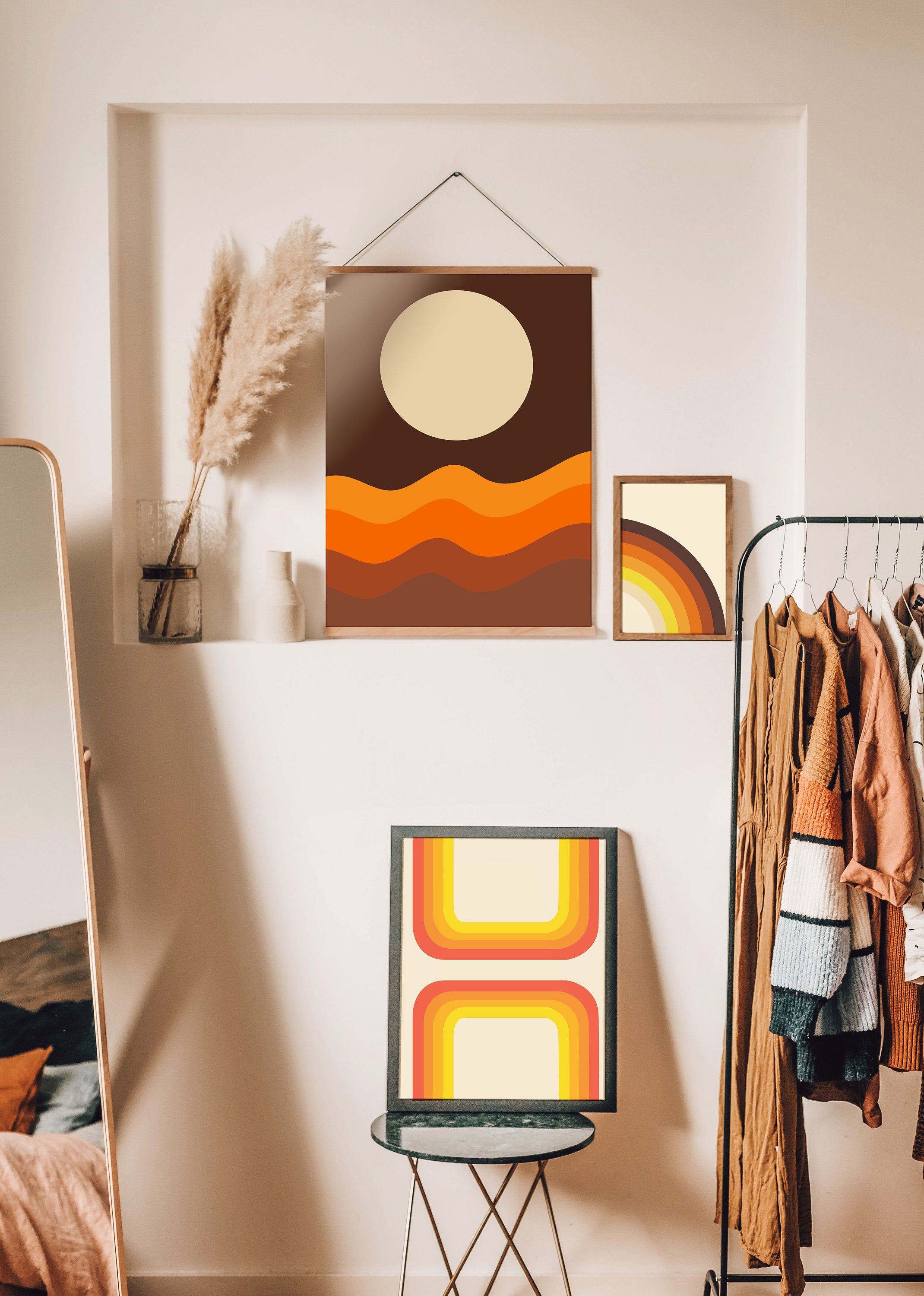 70s Waves Printprintable Wall Artprintable Artinstant | Etsy