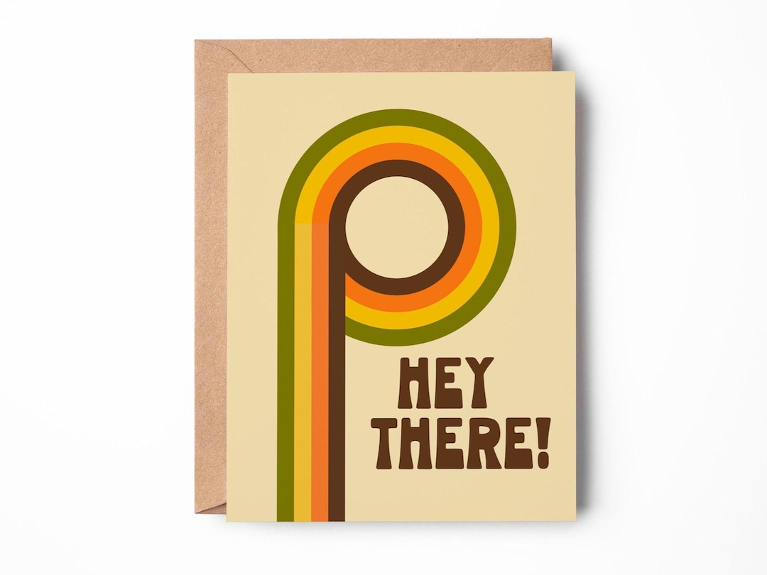 Hey There Card Retro| 60’s – 70’s Style Card | Hippie Card | Vintage ...