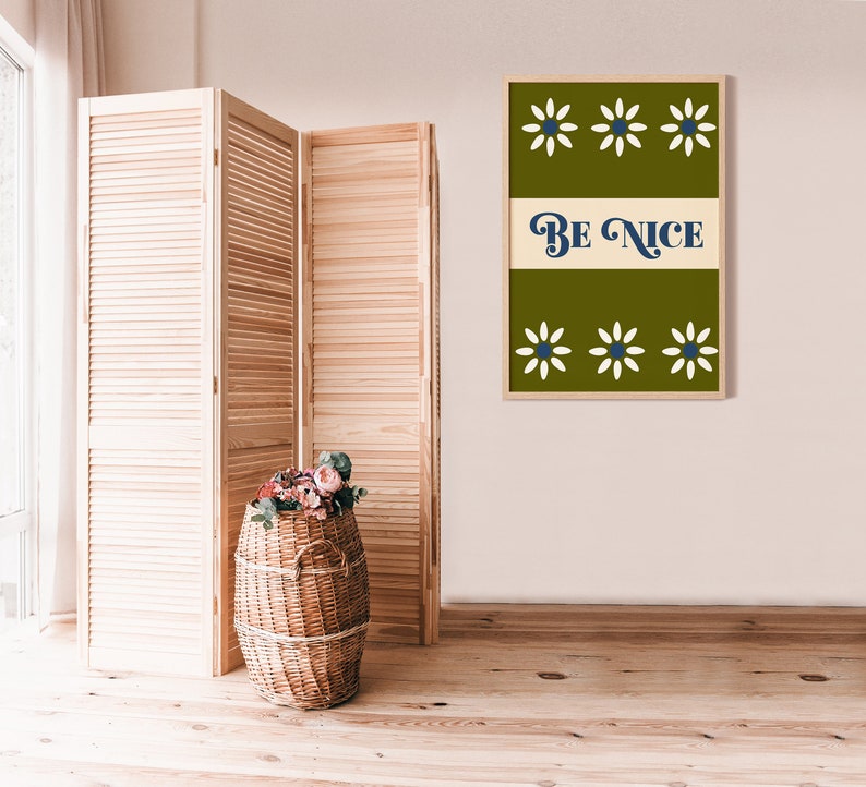 Be Nice Printable Wall Artinstant Download70's Wall - Etsy