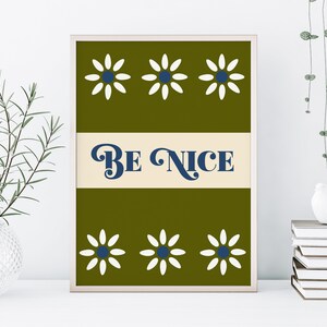 Be Nice Printable Wall Art,instant Download,70's Wall Art,70's Decor,70 ...