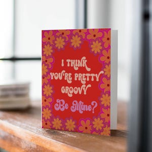Retro Valentines Day Card 60s 70s Style Card Hippie Card Gift for Her ...