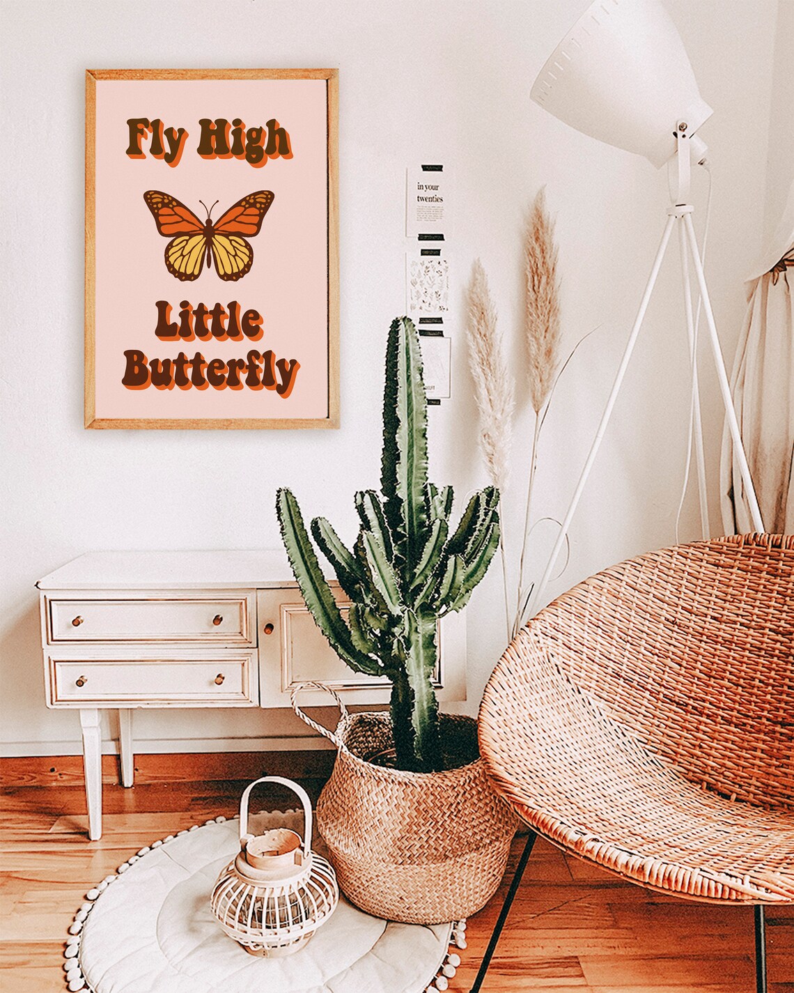 Fly High Little Butterfly Printable Wall Art, Instant Download,70's ...