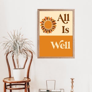 All is Well Printable Wall Artinstant Download70's Wall - Etsy