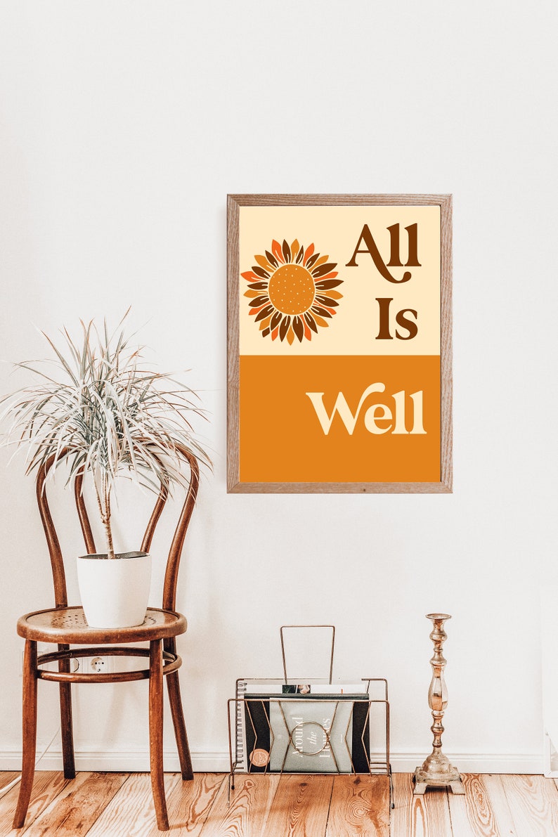 All is Well Printable Wall Artinstant Download70's Wall | Etsy
