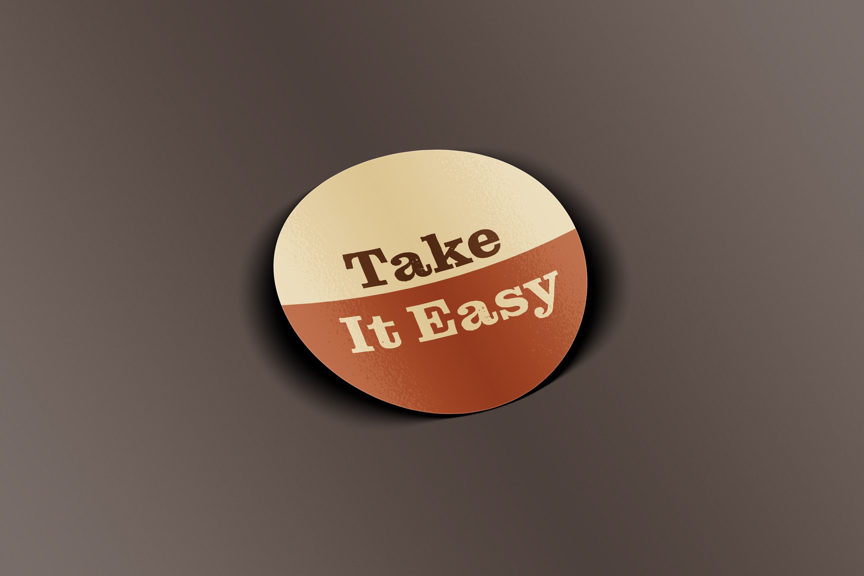 Take it Easy Circle Bumper StickerBumper Sticker70's | Etsy