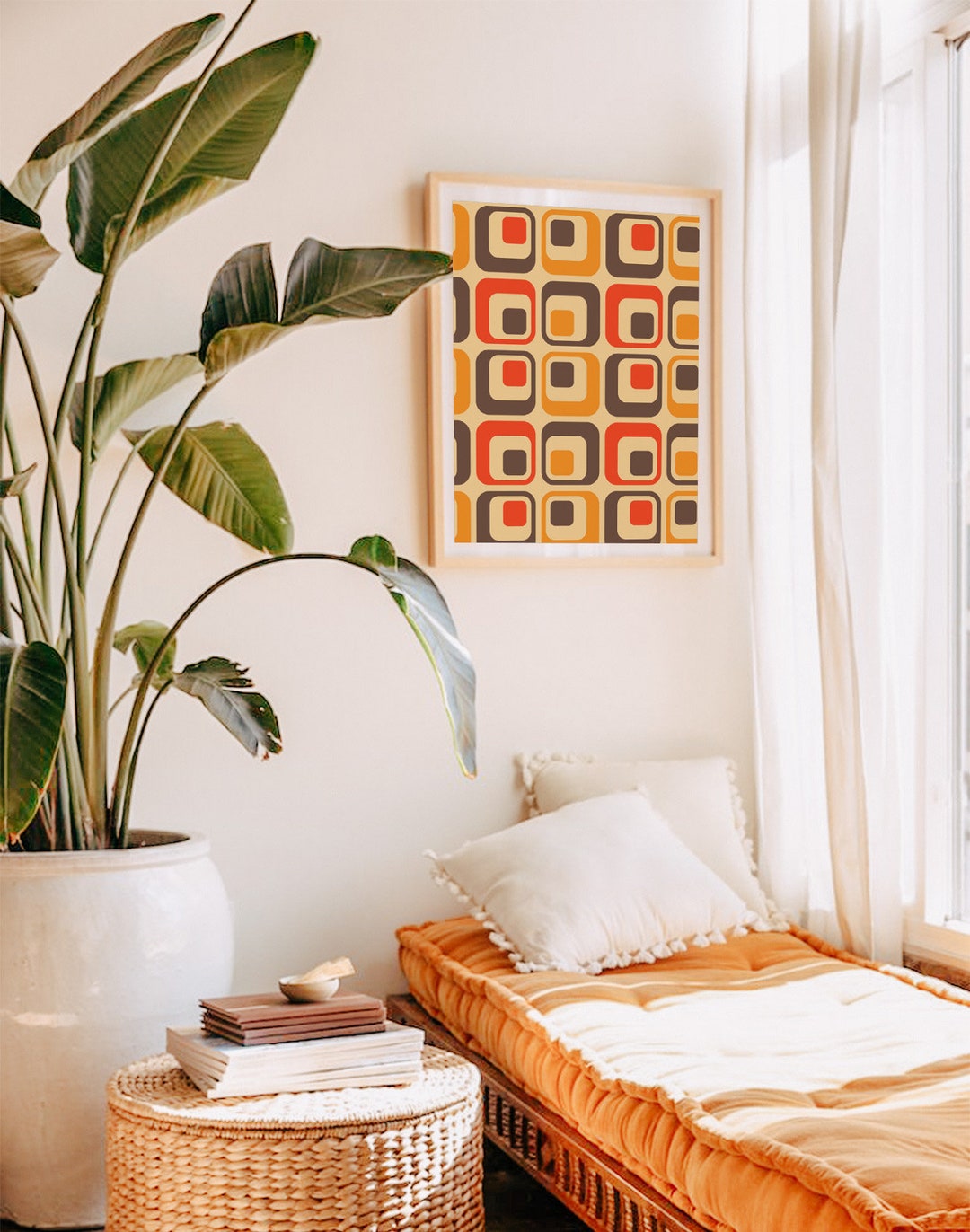 70s Sqaure Pattern Printable Wall Art,instant Download,retro Print ...