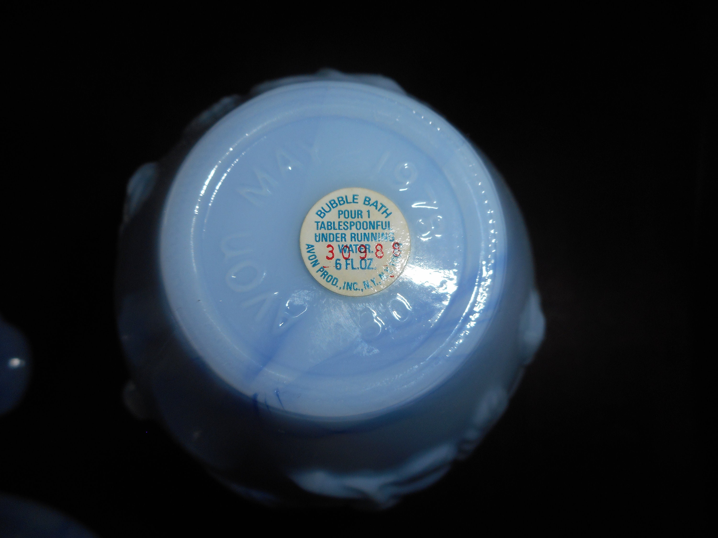 Vintage Avon May 1978 Blue Victorian Rose Bubble Bath Decanter W ...