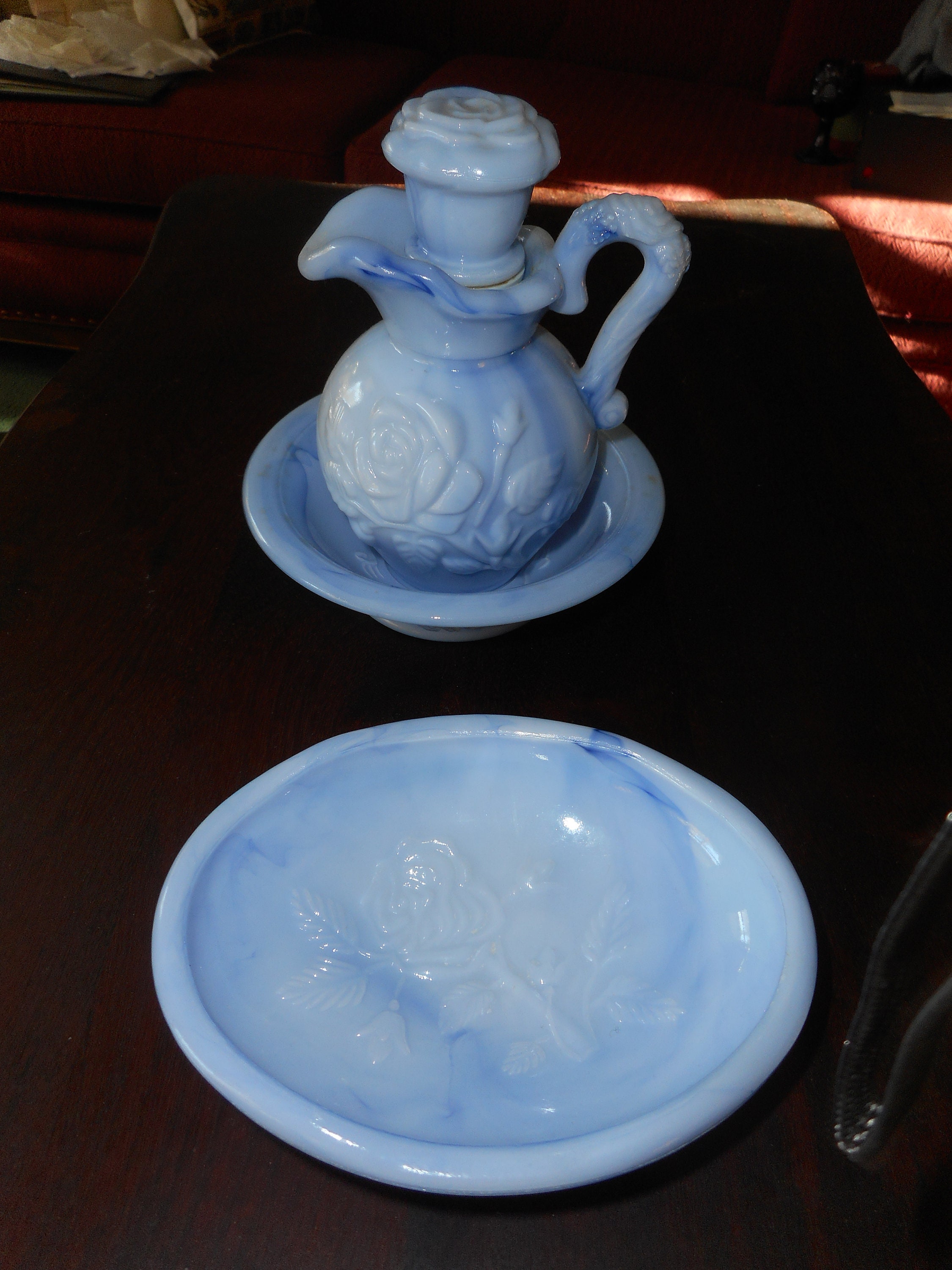Vintage Avon May 1978 Blue Victorian Rose Bubble Bath Decanter W ...