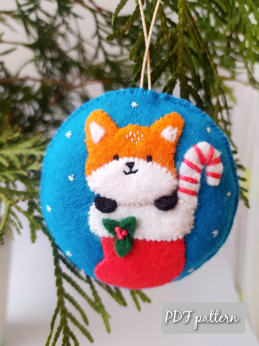 Christmas Ornament PDF Felt Fox Pattern for Hand Sewing - Etsy