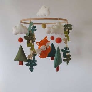 Fox Musical Baby Mobile Woodland Nursery Decor Fox Mobile Felt - Etsy