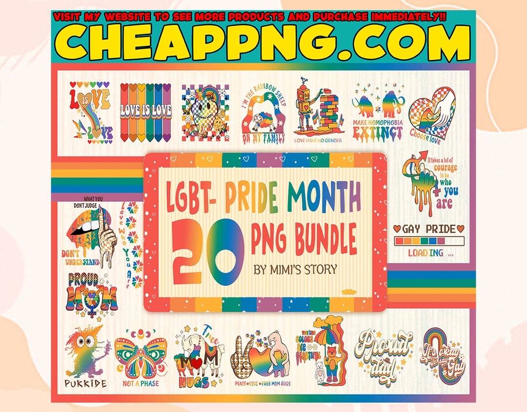 20 LGBT SVG and PNG Bundle, Gay Pride Png, Lesbian Svg, Rainbow Svg ...