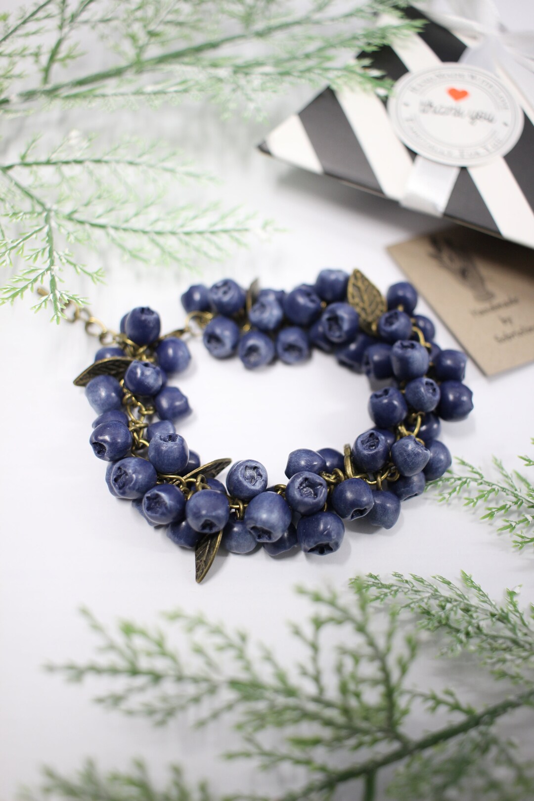 Blueberries Polymer Clay Handmade Bracelet Unique Gift for Woman - Etsy