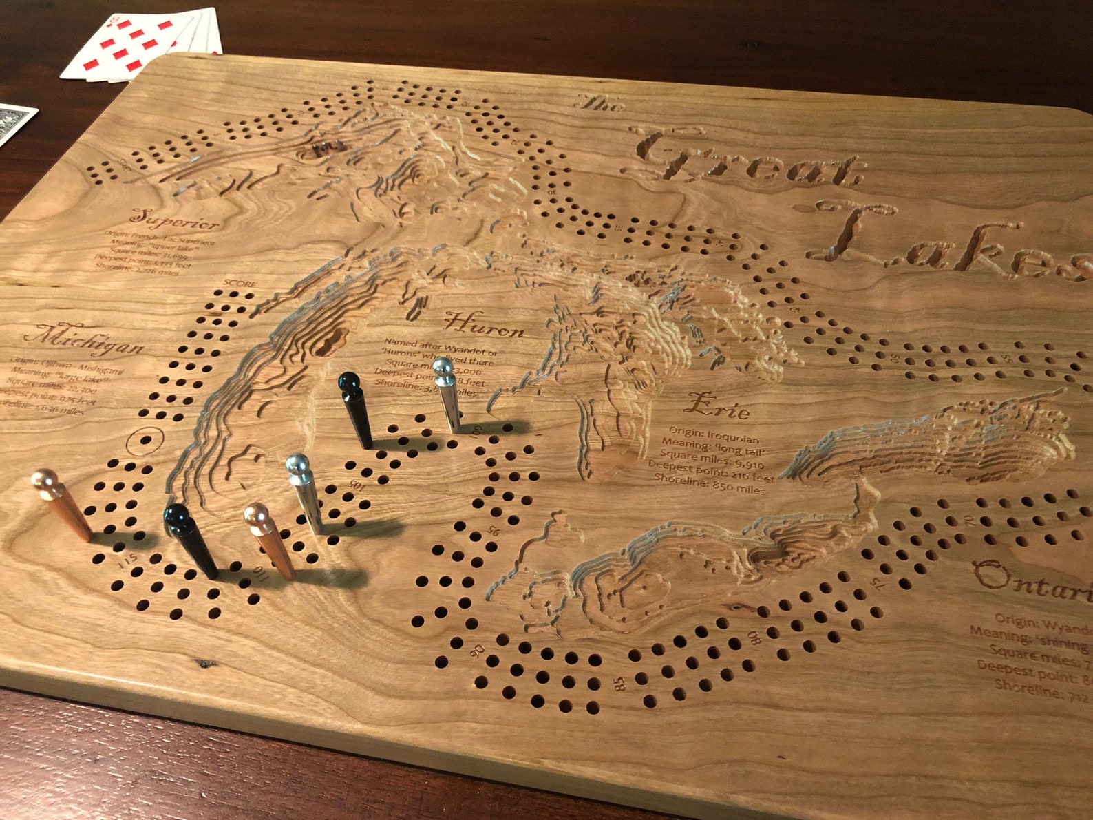 Great Lakes Cribbage Board & Wall Display - Etsy