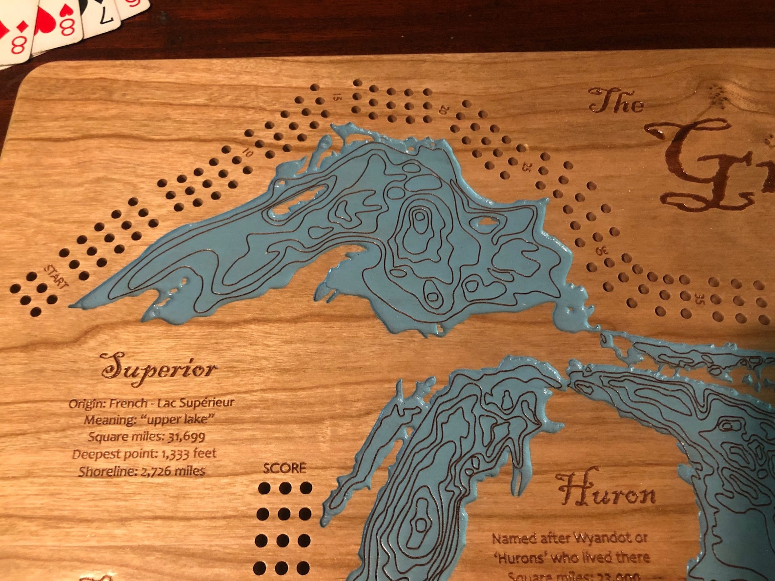 Great Lakes Cribbage Board & Wall Display - Etsy
