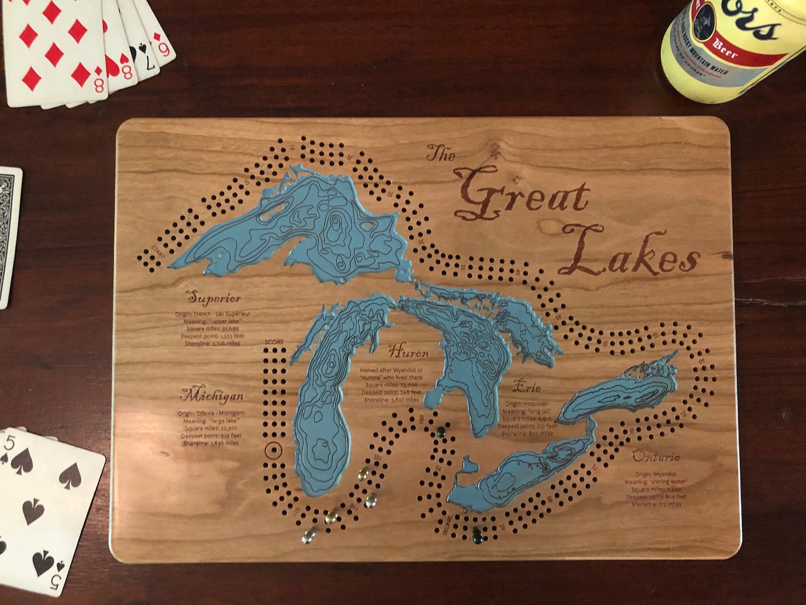 Great Lakes Cribbage Board & Wall Display - Etsy