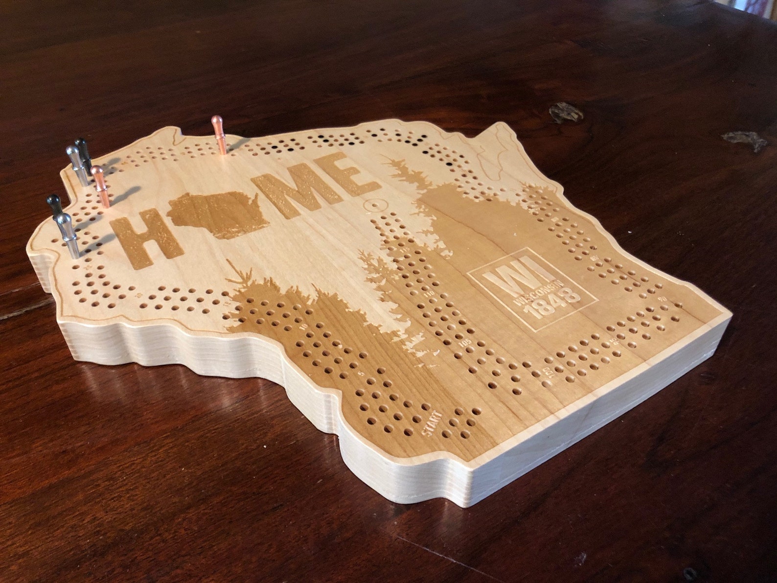 HOME Wisconsin Cribbage Board & Wall Display - Etsy
