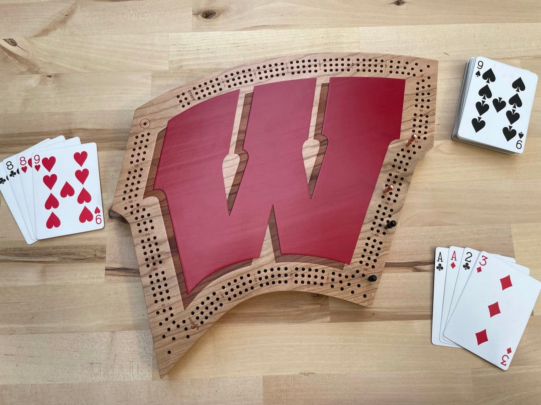 University of Wisconsin "motion W" Cribbage Board & Wall Display - Etsy