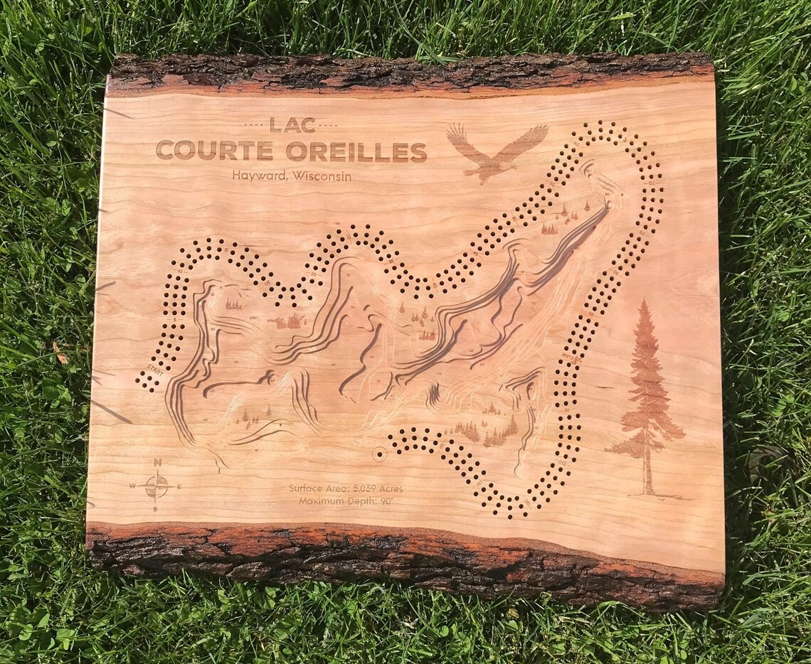 Personalized Customized Lake Cribbage Board & Wall Art - Etsy