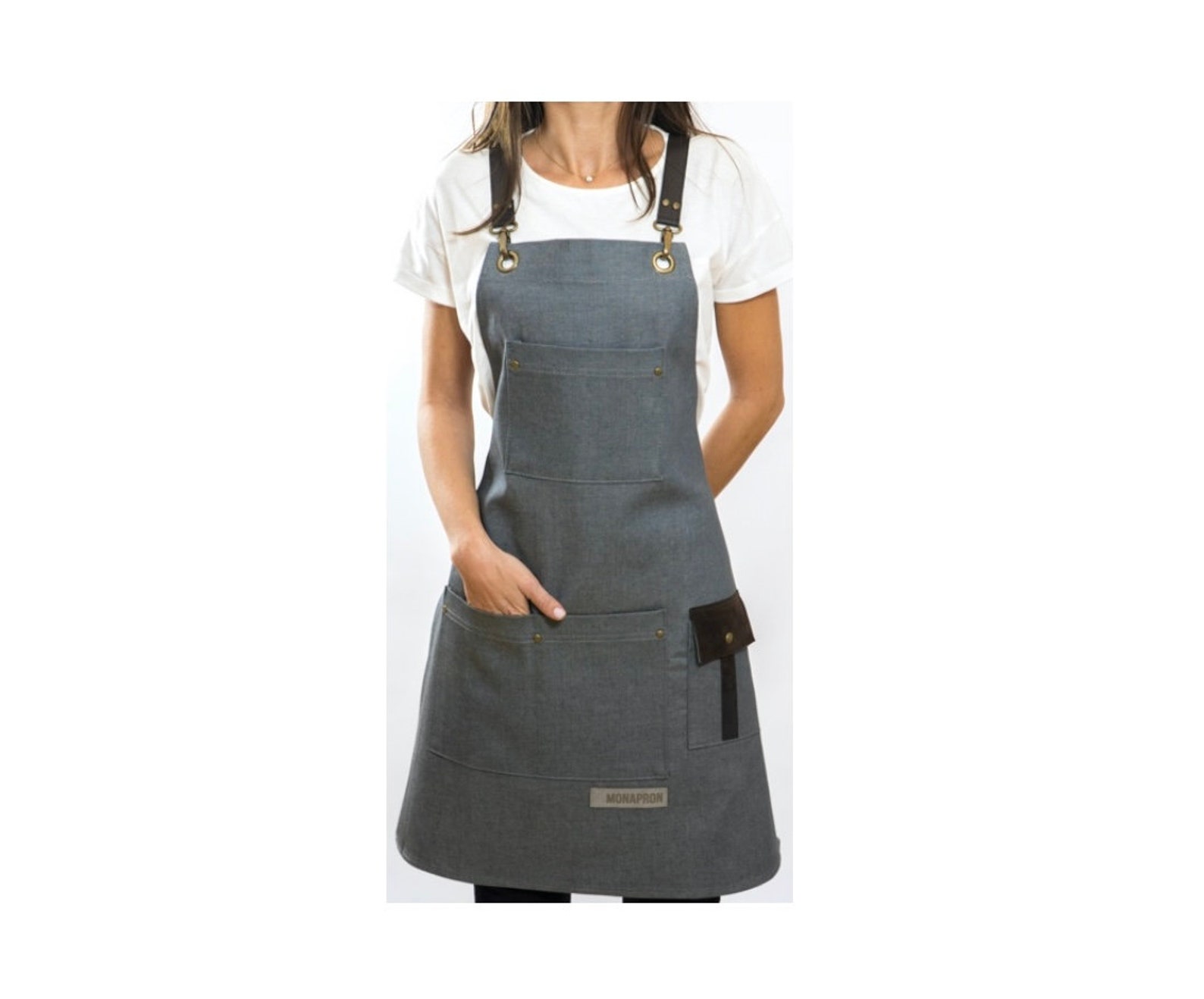 Soft Color Denim Apron-heavy Duty Apron-mothers Day Gift-apron for Men ...