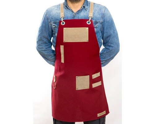 Red Duty Apron-extra Pocket Design-personalized Gift-gift for - Etsy