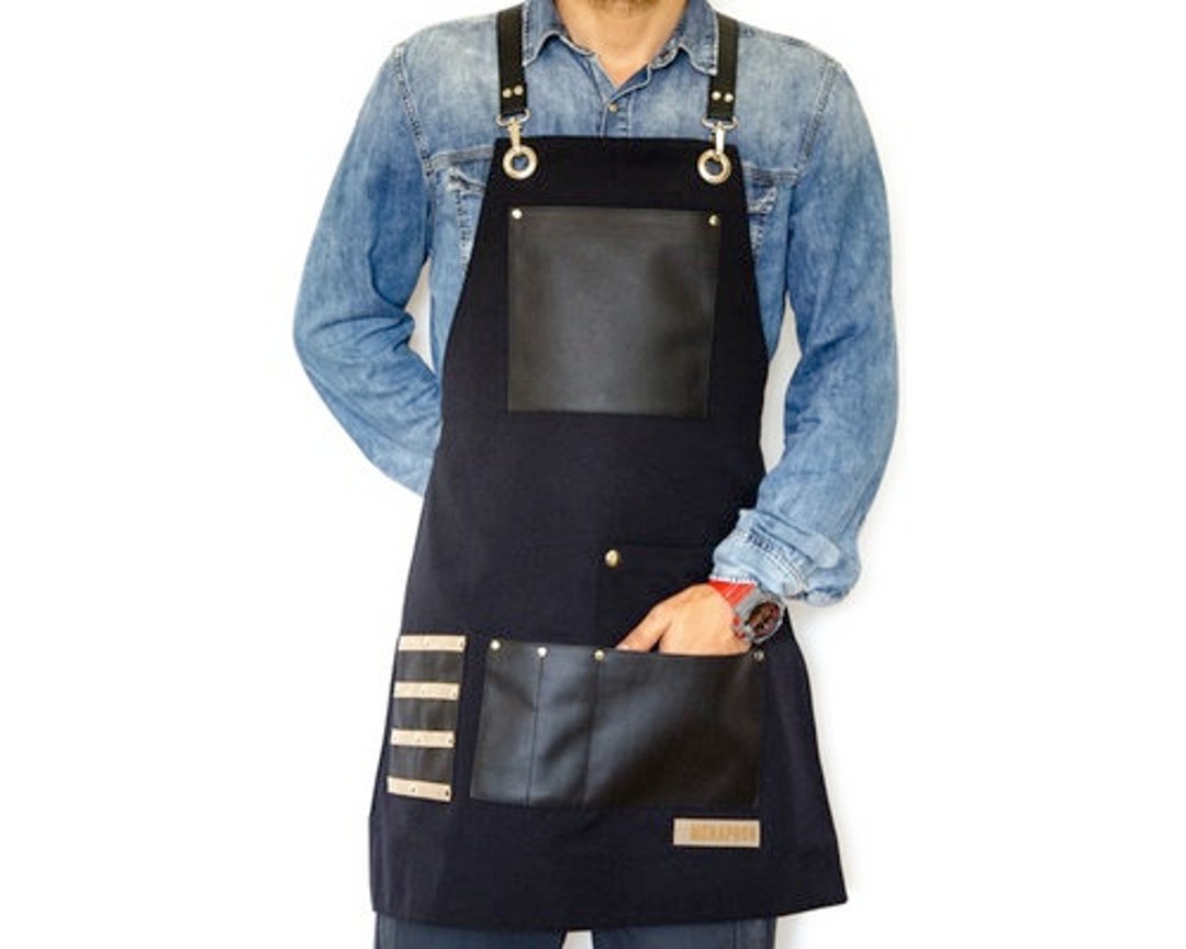 Extra Pocket Design-black Apron-apron for Men-women-barista-hairdresser ...