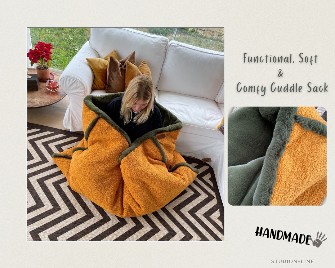 Comfy and Soft Cuddle Cave and Sleeping Bag Anxiety Relief Wrap Nook ...
