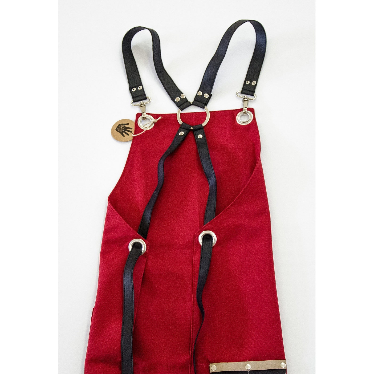 Red Unisex Apron-extra Pocket Design Apron-customized Apron-barista ...