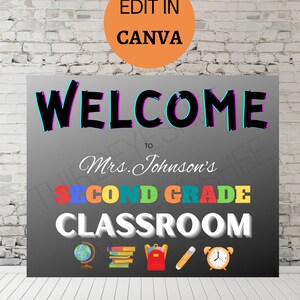 Classroom Welcome Sign, Classroom Decor, Bulletin Board, Back to School ...