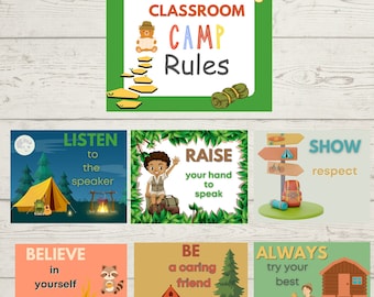 Classroom Rules, Camp Rules, Classroom Posters, Bulletin Board, Camp ...