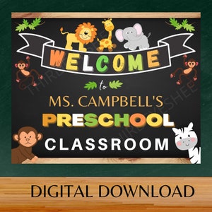 Editable Welcome Safari Classroom Poster, Classroom Bulletin Board ...