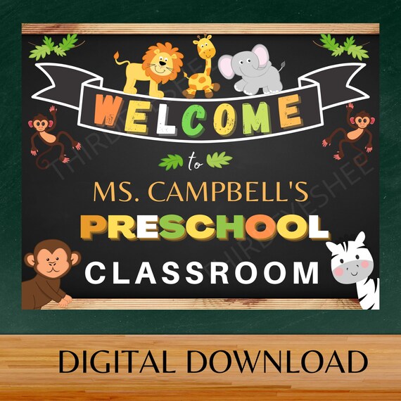 Editable Welcome Safari Classroom Poster Classroom Bulletin - Etsy