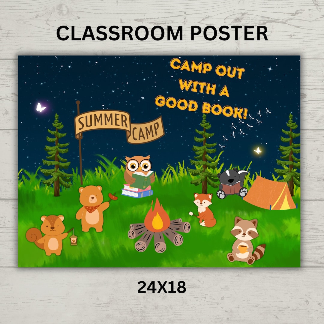 Classroom Bulletin Board, Classroom Poster, Classroom Decor, Camping ...