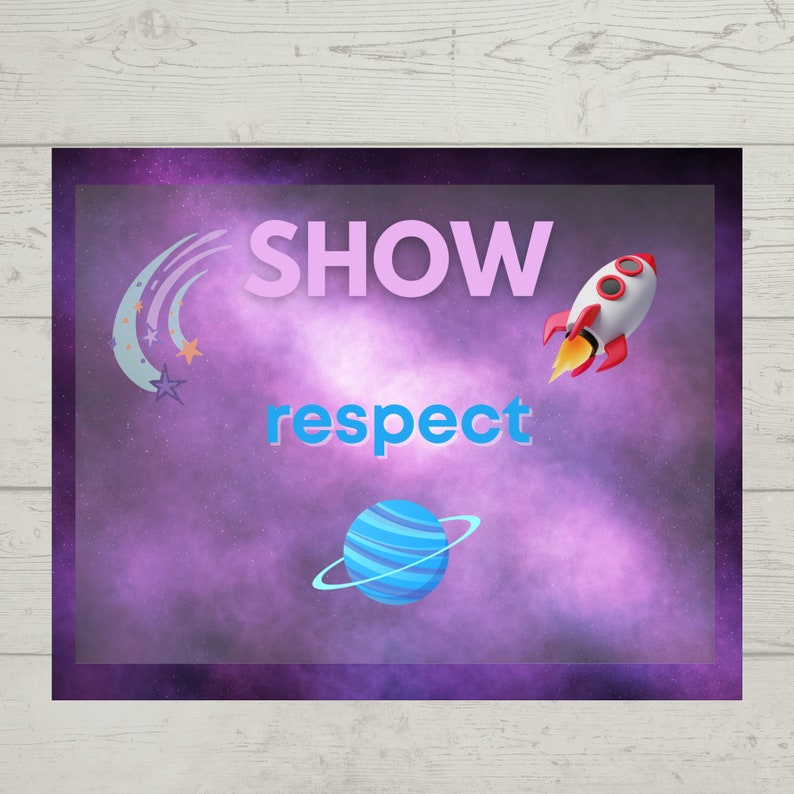 Classroom Space Rules, Bulletin Board, Classroom Posters, Universe ...