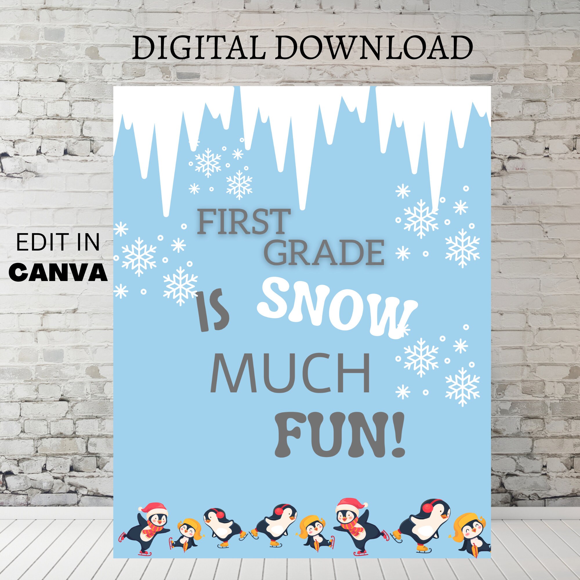 Editable Classroom Wall Decor, Christmas Classroom Decor, Snow Poster ...