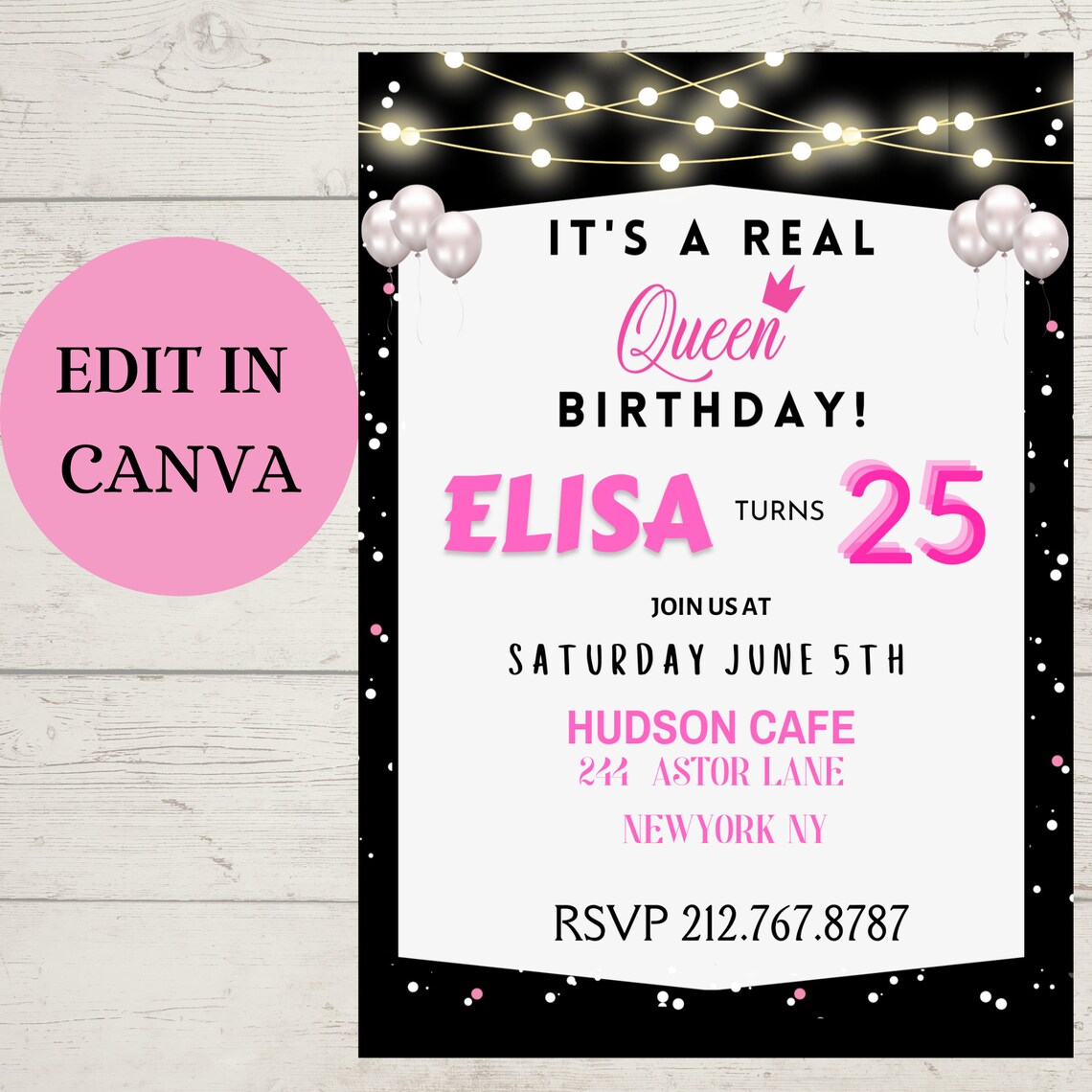 Queen Birthday Invitation, Queen Birthday Theme, Queen Party, Digital ...