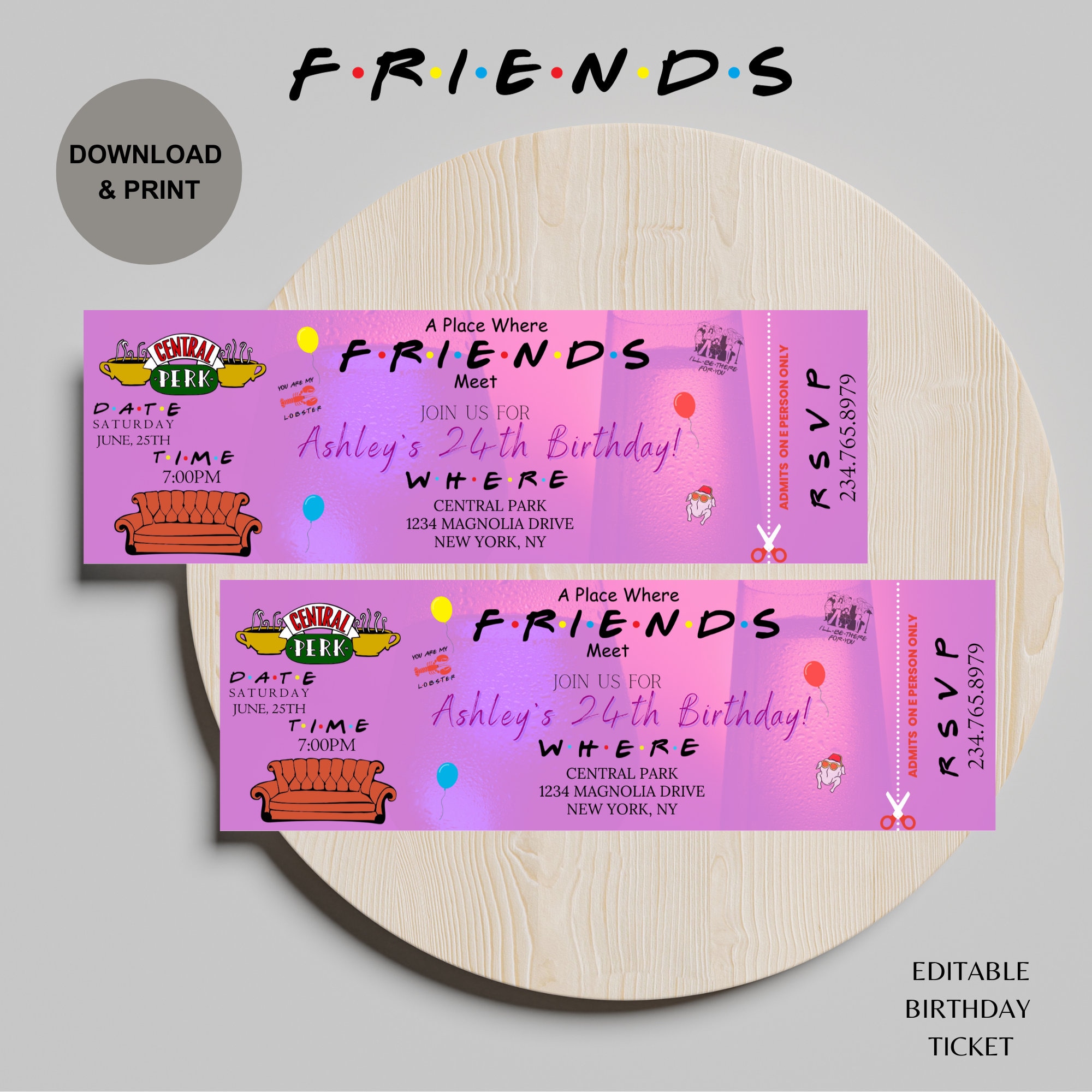 Friends Birthday Invitation Bundle, Friends Birthday Party, Friends ...