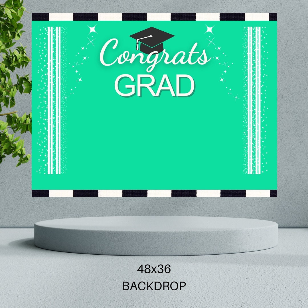 Graduation Backdrop, Teal Backdrop, Graduation Decoration, Graduation ...