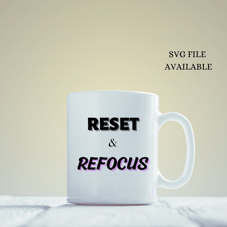Reset & Refocus Printable, Wall Decor, Motivational Wall Art, Office ...