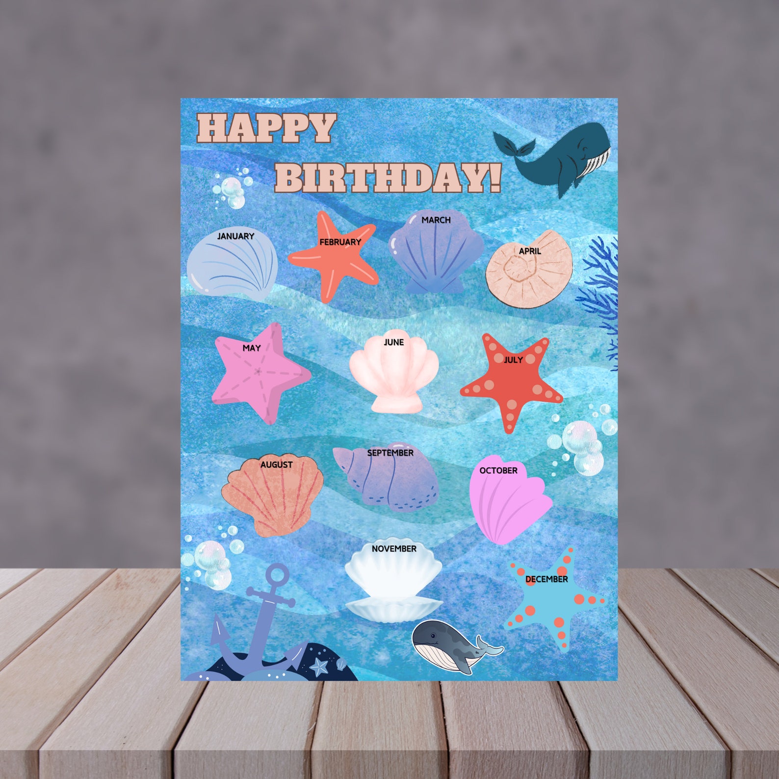 Classroom Birthday Board, Classroom Decor, Sea Animals, Sea Shell ...