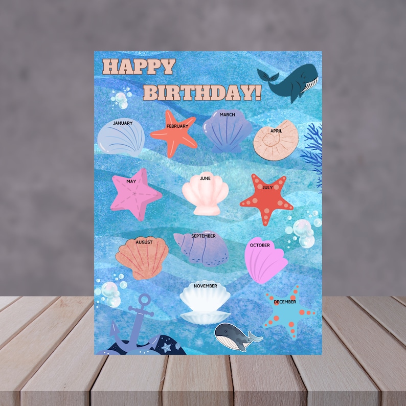 Classroom Birthday Board, Classroom Decor, Sea Animals, Sea Shell ...