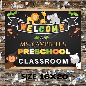 Editable Welcome Safari Classroom Poster, Classroom Bulletin Board ...