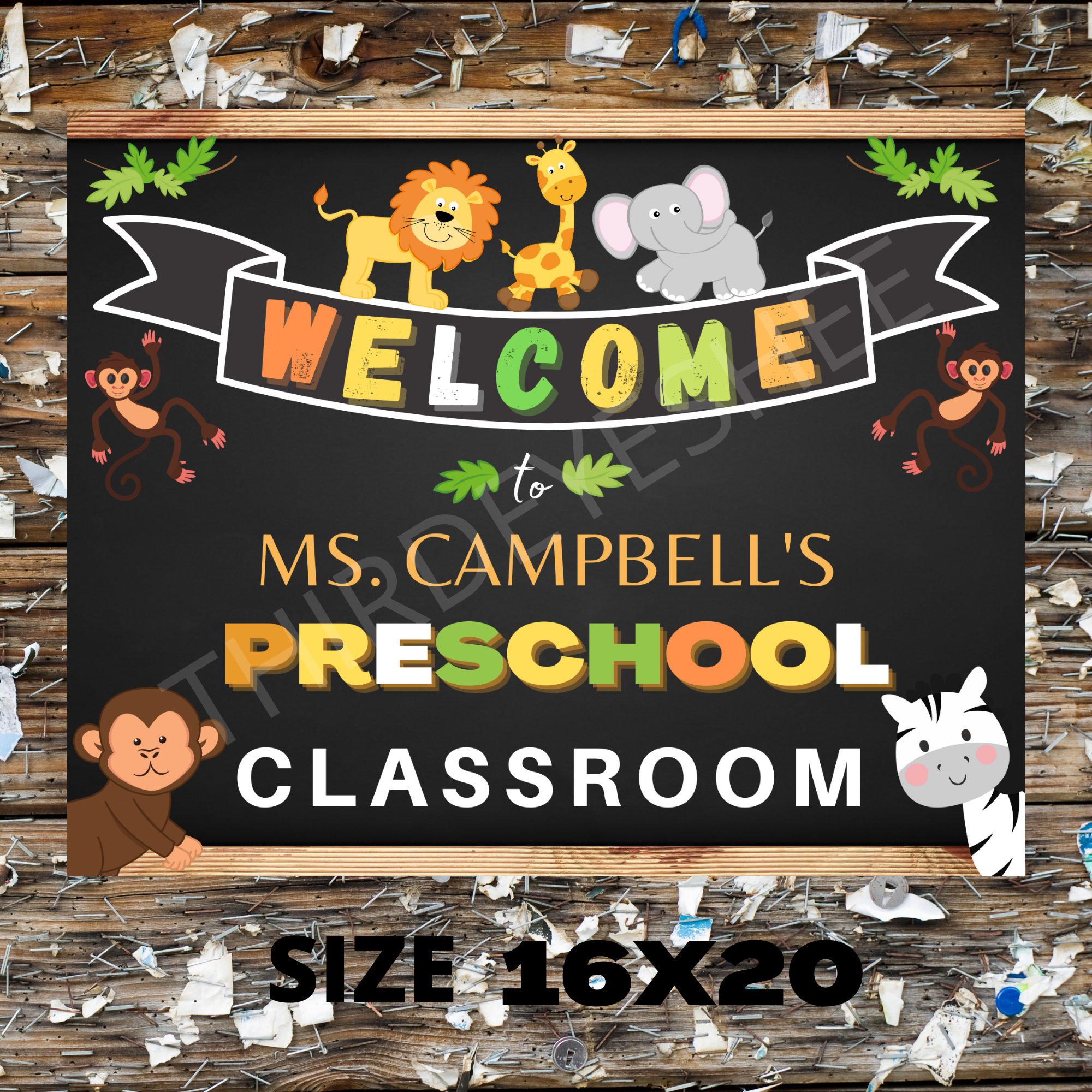 Editable Welcome Safari Classroom Poster, Classroom Bulletin Board ...