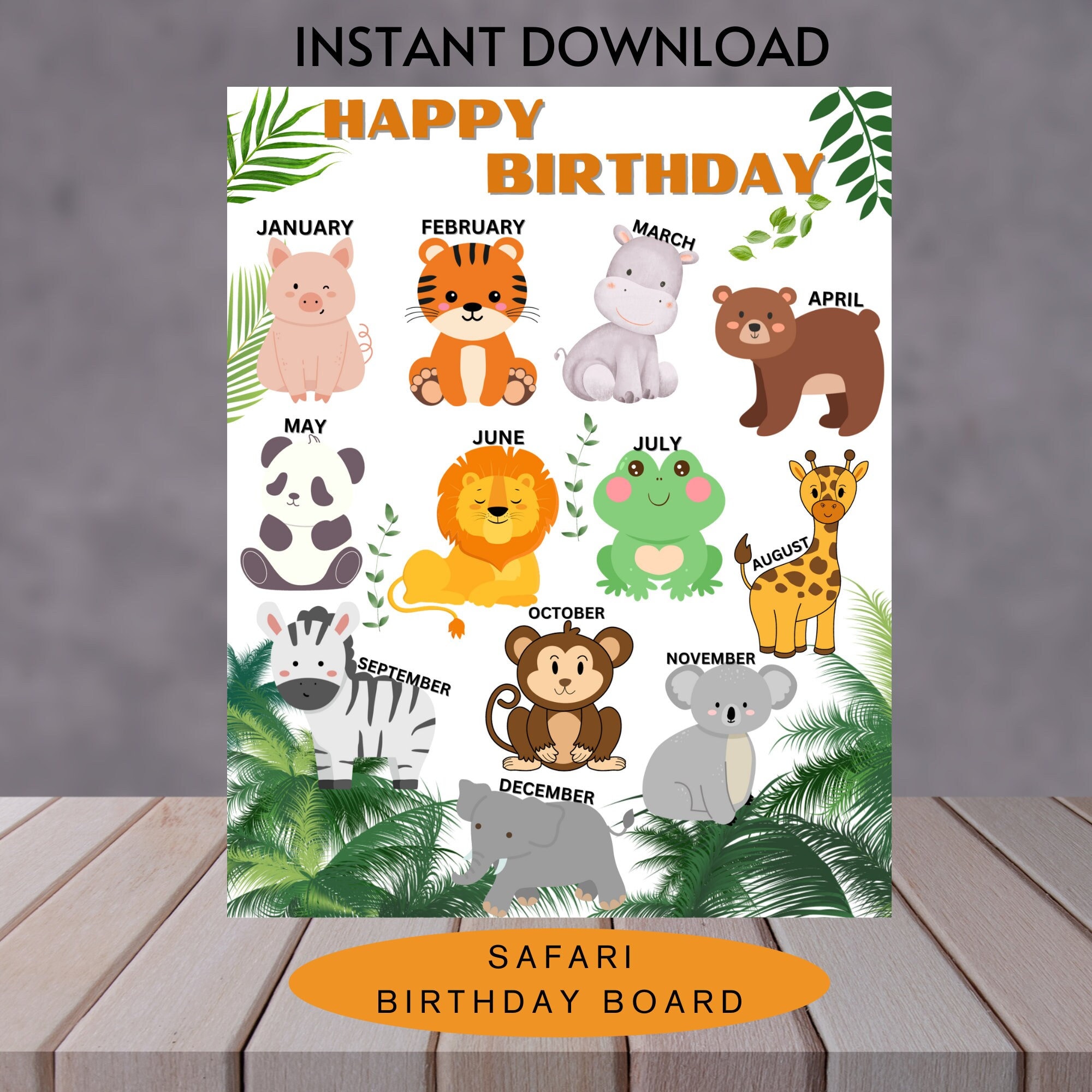 Classroom Birthday Board, Safari Birthday Board, Classroom Decor ...