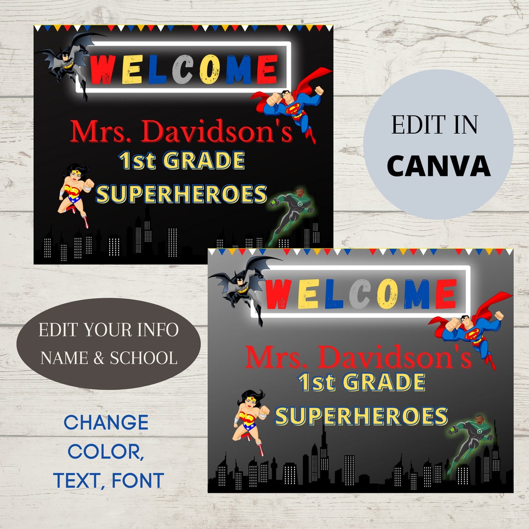 Editable Classroom Superhero Welcome Poster, Superhero Bulletin ...