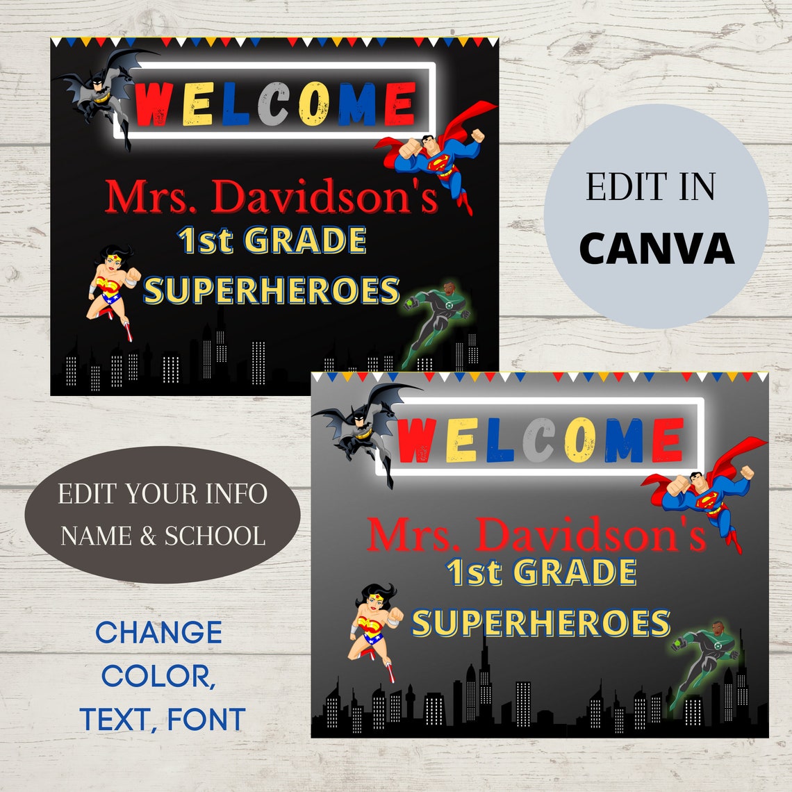 Editable Classroom Superhero Welcome Poster, Superhero Bulletin ...