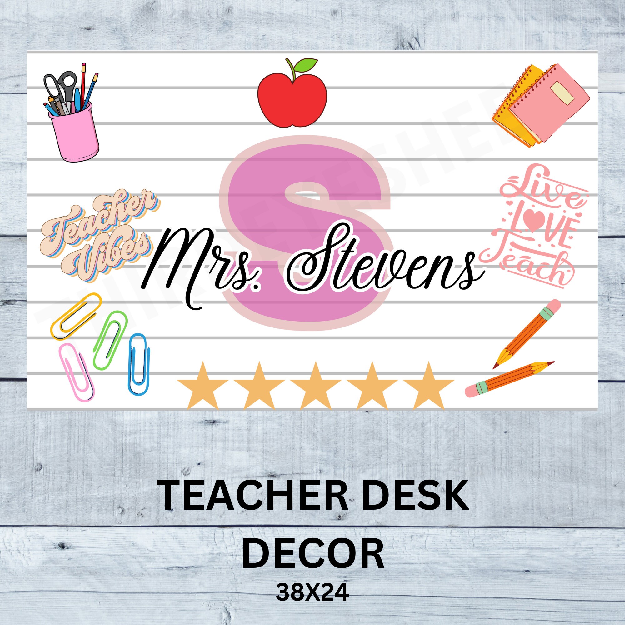 Classroom Wall Decor, Bulletin Board, Teacher Desk Decor, Teacher Name ...