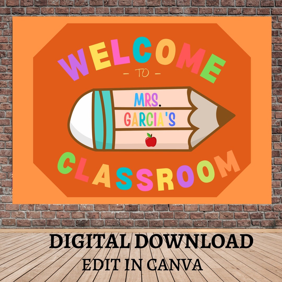 Classroom Decor, Welcome Sign, Welcome Back to School, Door Sign, Wall ...