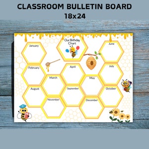 Classroom Bee Birthday Chart, Bulletin Board, Classroom Decor, Bumble ...